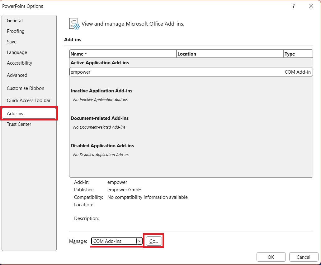 empower® charts "Edit data" button is grayed out – empower