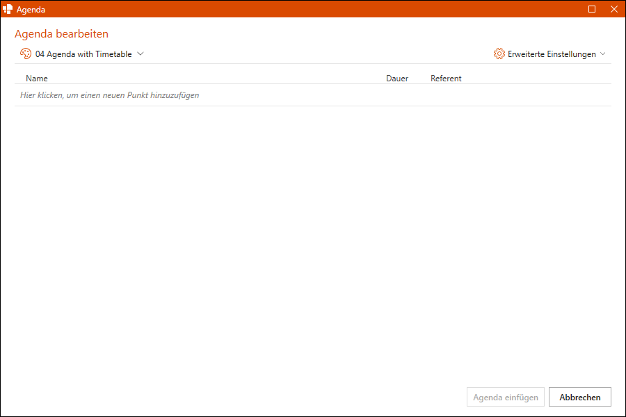 Eine Agenda erstellen – empower